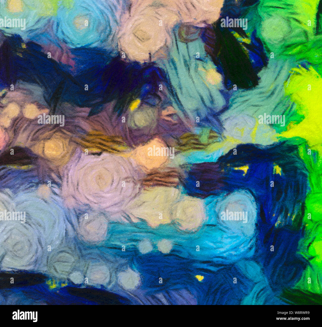 Abstract texture background. Digital painting in Vincent Van Gogh style ...