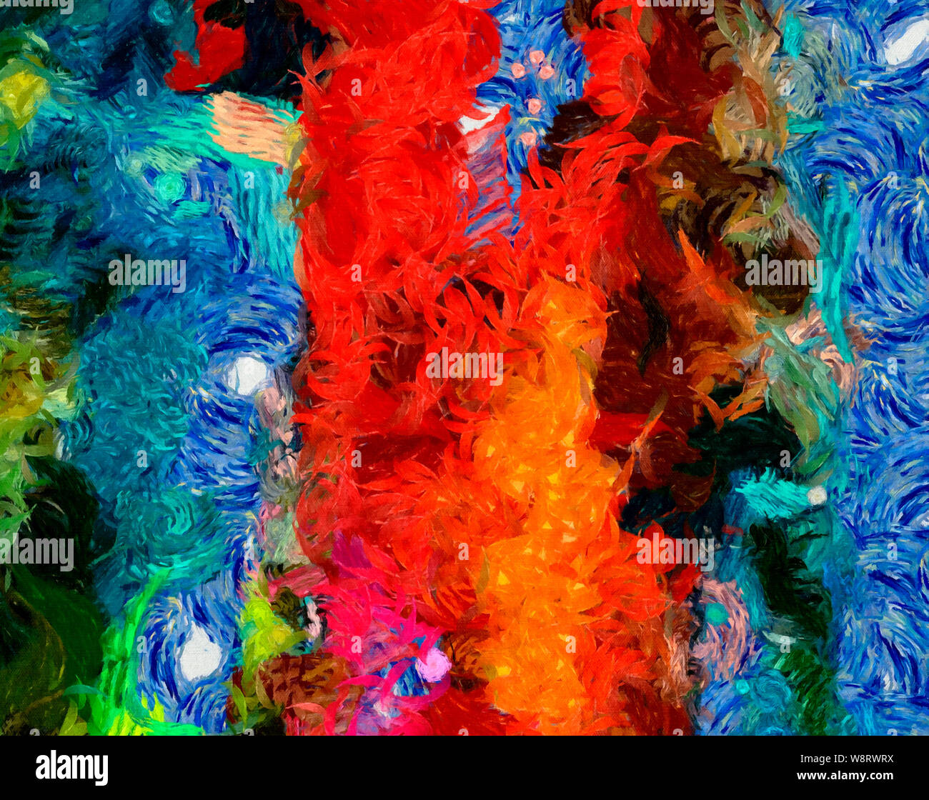 Abstract texture background. Digital painting in Vincent Van Gogh style ...