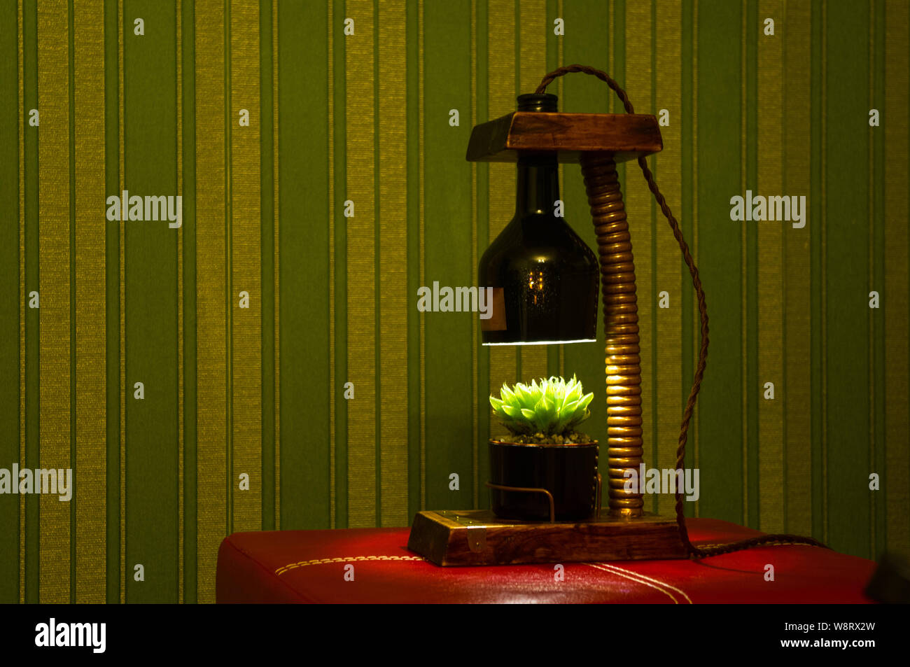 Light fixture handmade - stand for flower pot in vintage style, wooden ...