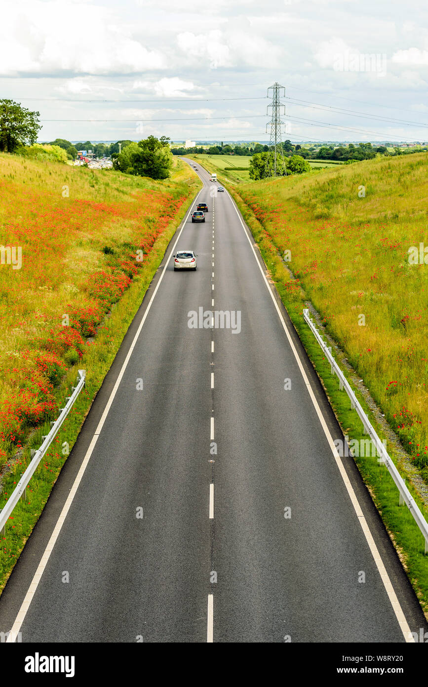 Overhead view countryside road network hi-res stock photography and ...