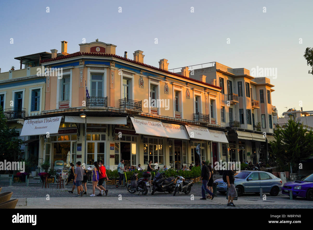 A restaurant and cafe in central Athens, Greece Stock Photo - Alamy