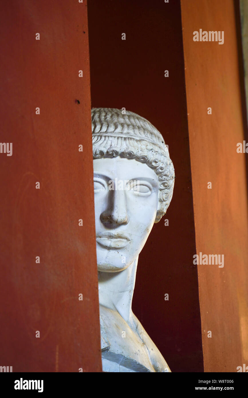 Greek Marble statue portrait of a young man Stock Photo - Alamy