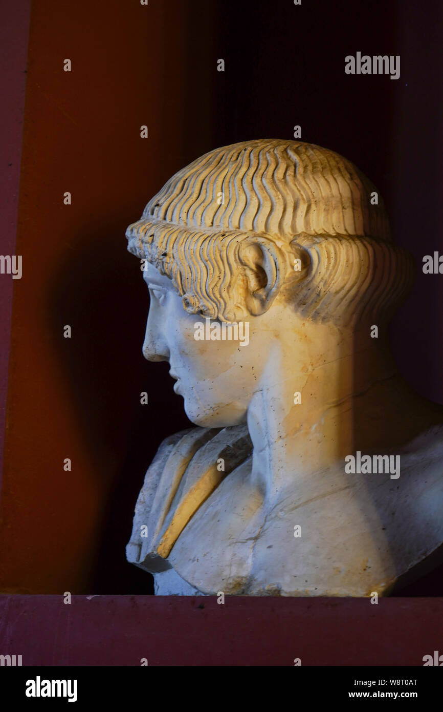 Greek Marble statue portrait of a young man Stock Photo - Alamy