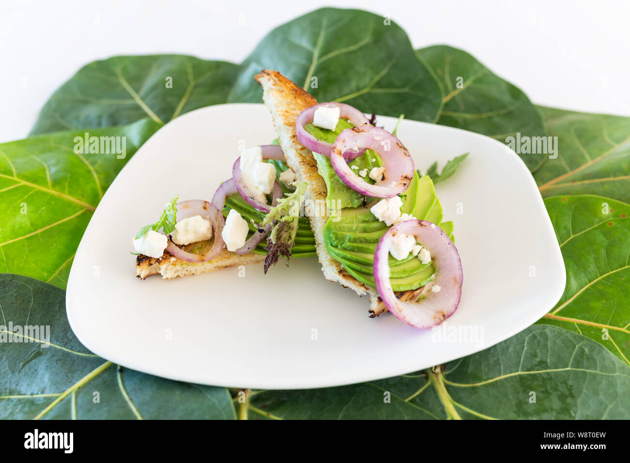 A beautiful, well presented food course on a white table Stock Photo ...