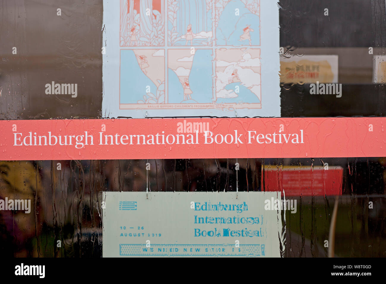 Edinburgh Book Festival, Scotland, UK. 11th August 2019. Soggy day for ...