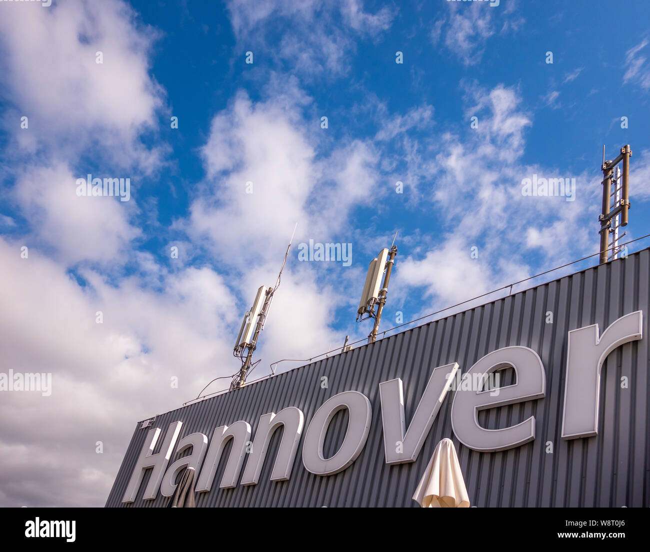 Hannover, Germany, July 17., 2019: The lettering "Hannover" on an ...