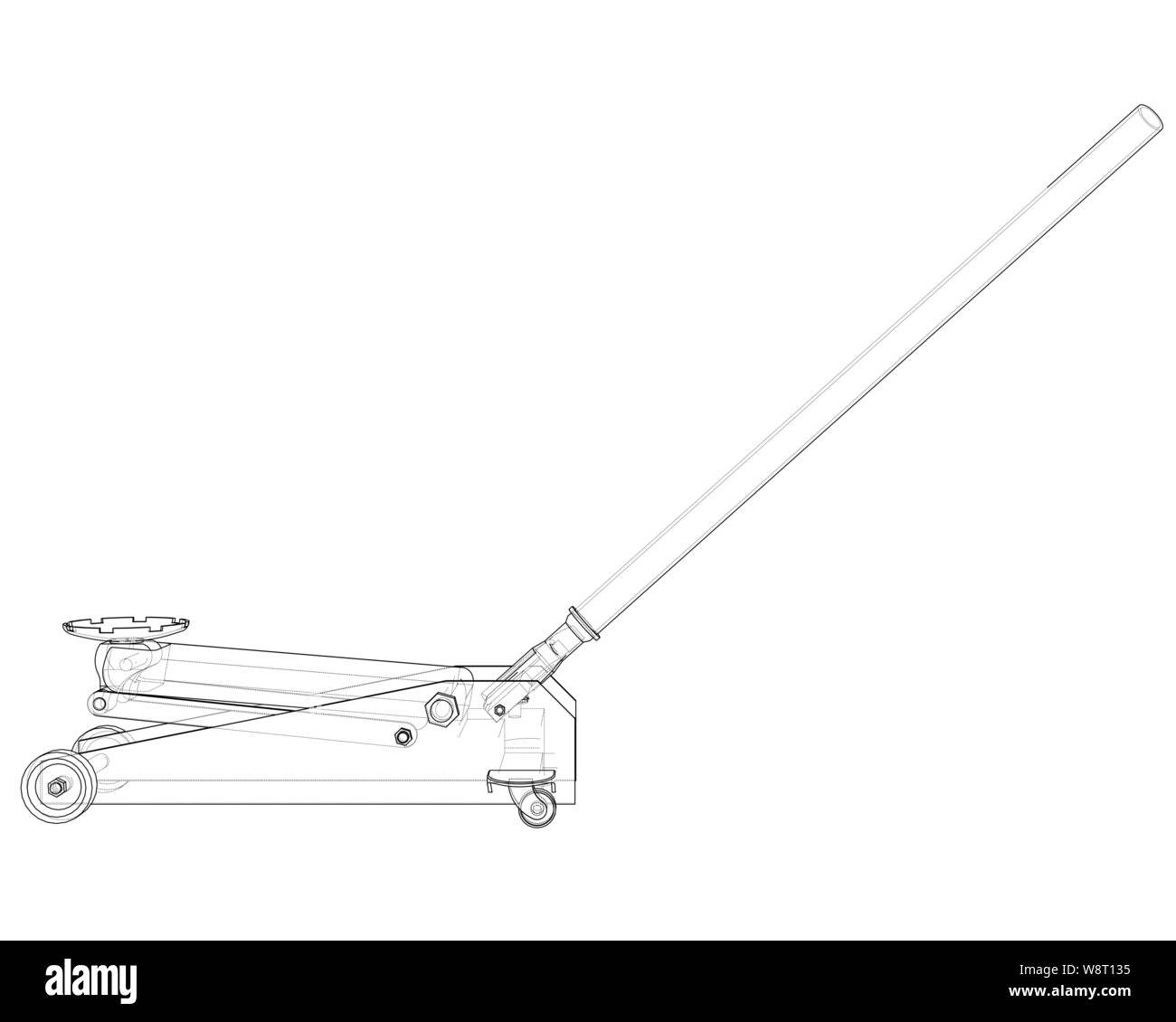 Outline Floor Car Jack. Vector Stock Vector Image & Art - Alamy