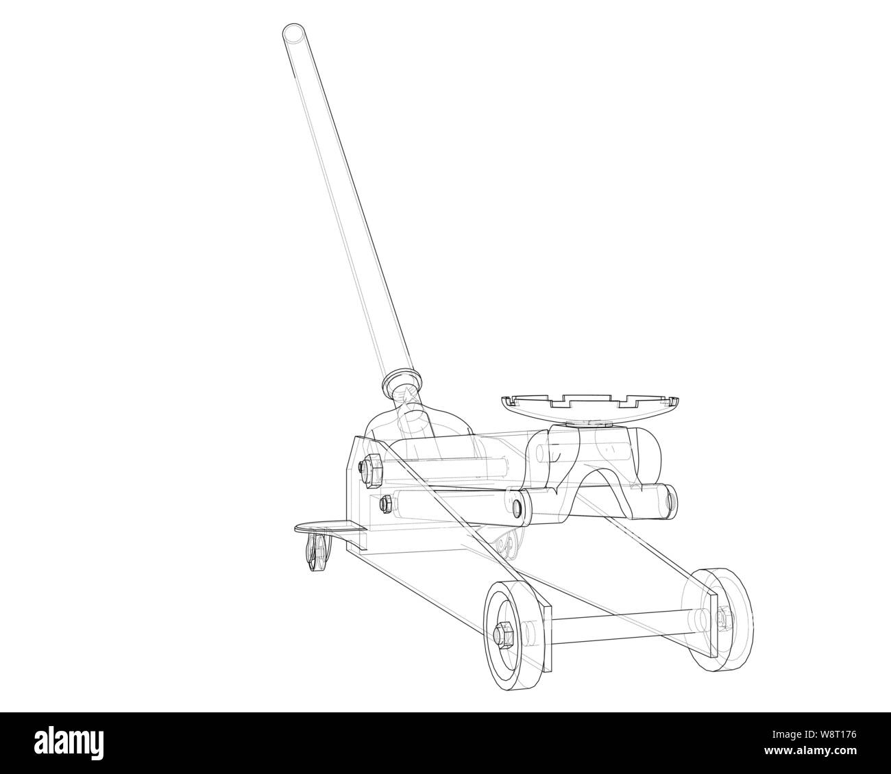 Outline Floor Car Jack. Vector Stock Vector Image & Art - Alamy