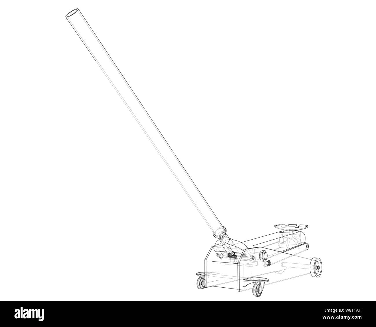 Outline Floor Car Jack. Vector Stock Vector Image & Art - Alamy