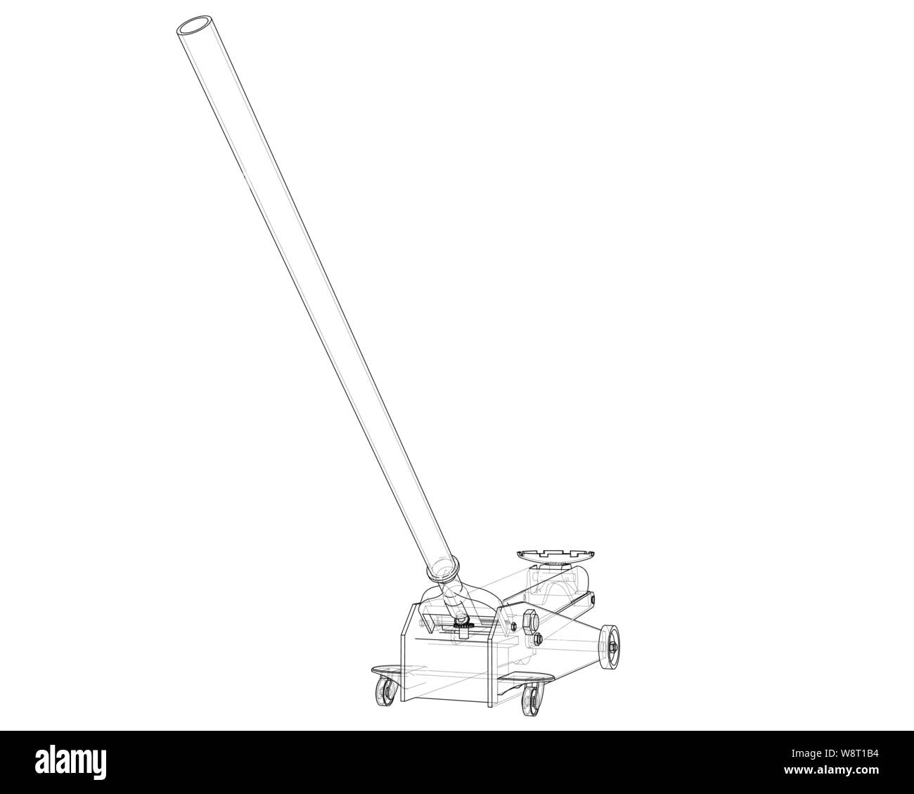Outline Floor Car Jack. Vector Stock Vector Image & Art - Alamy