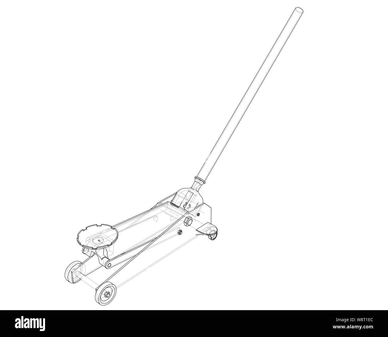 Outline Floor Car Jack. Vector Stock Vector Image & Art - Alamy