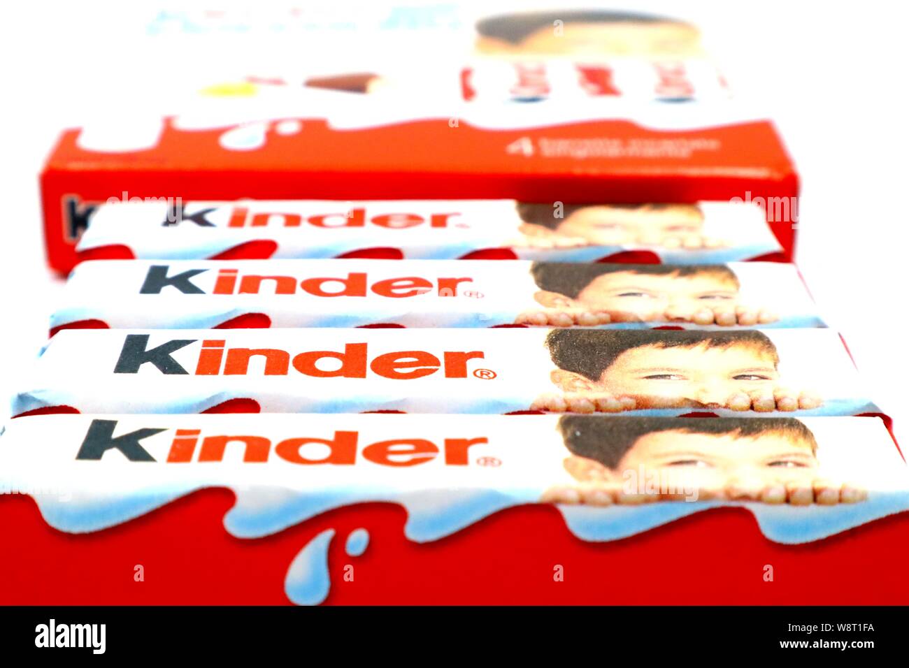 Kinder Chocolate Bars. Kinder is a brand of products made in Italy by ...