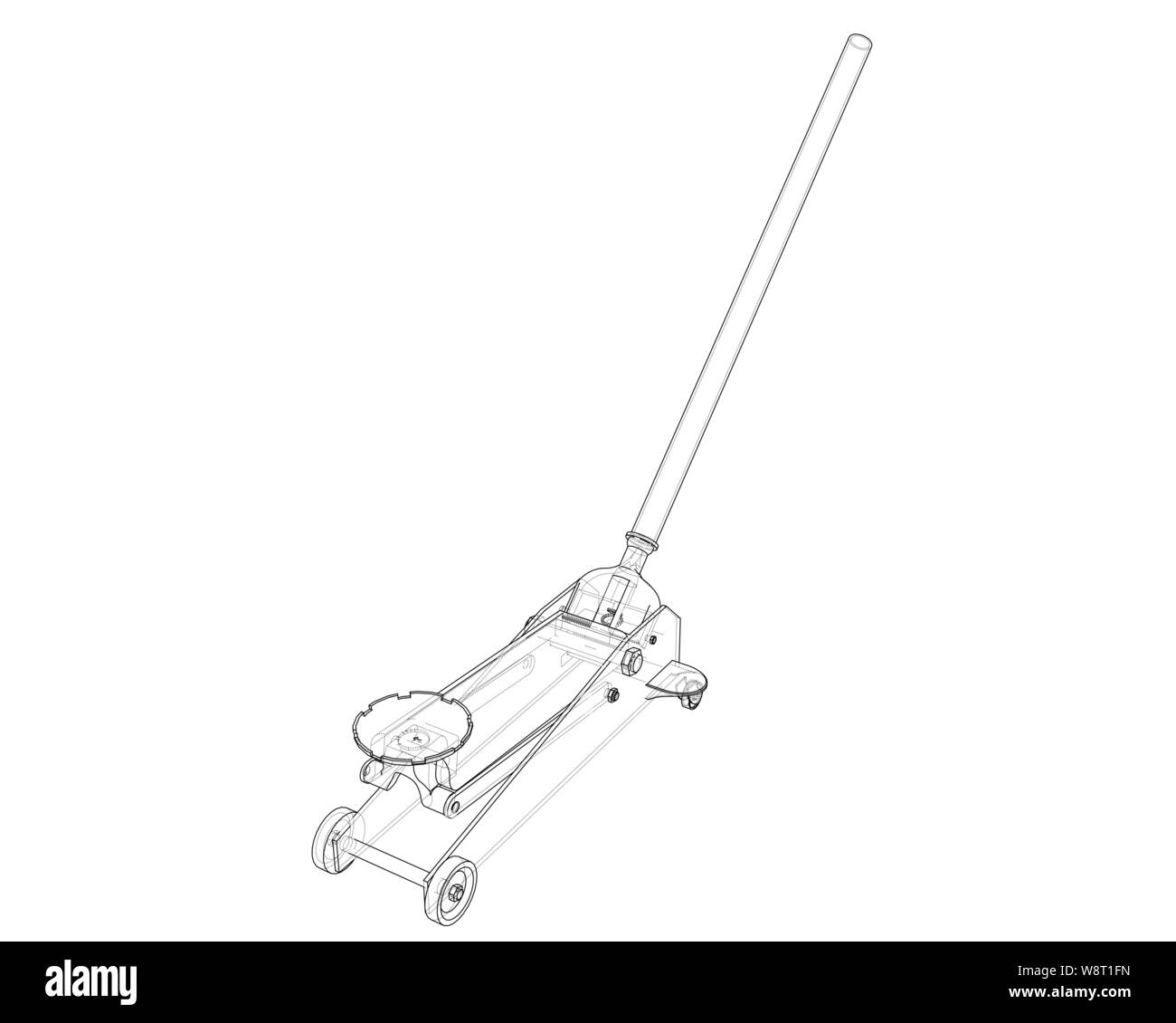 Outline Floor Car Jack. Vector Stock Vector Image & Art - Alamy