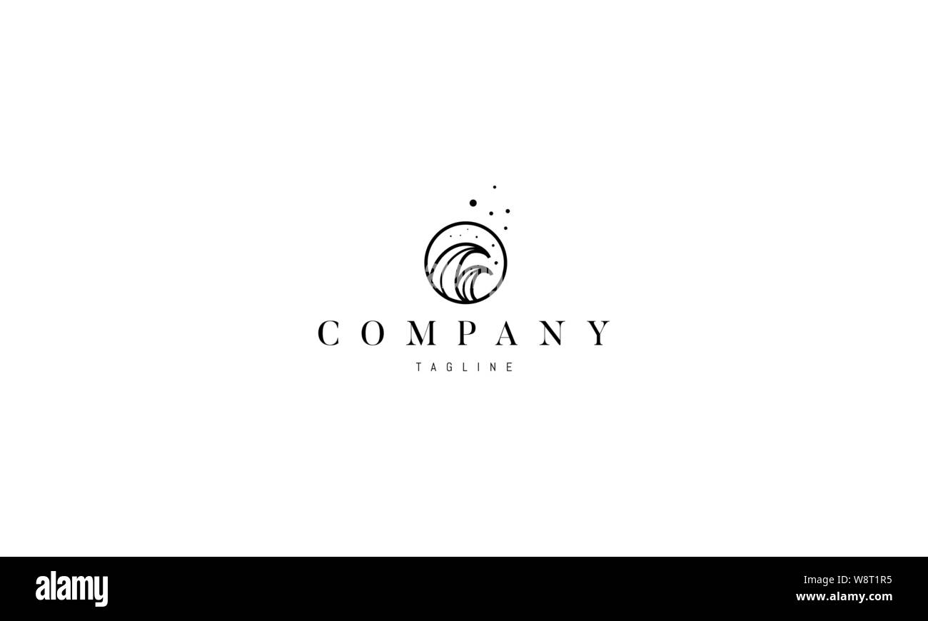 Vector logo on which an abstract image of two waves in a circle Stock ...