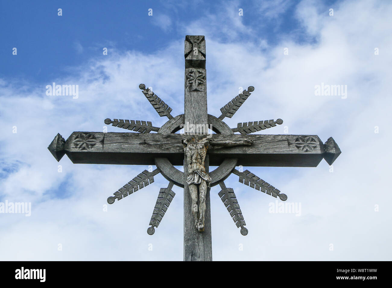 The picture from the hill of crosses by Šiauliai in Lithuania. The ...