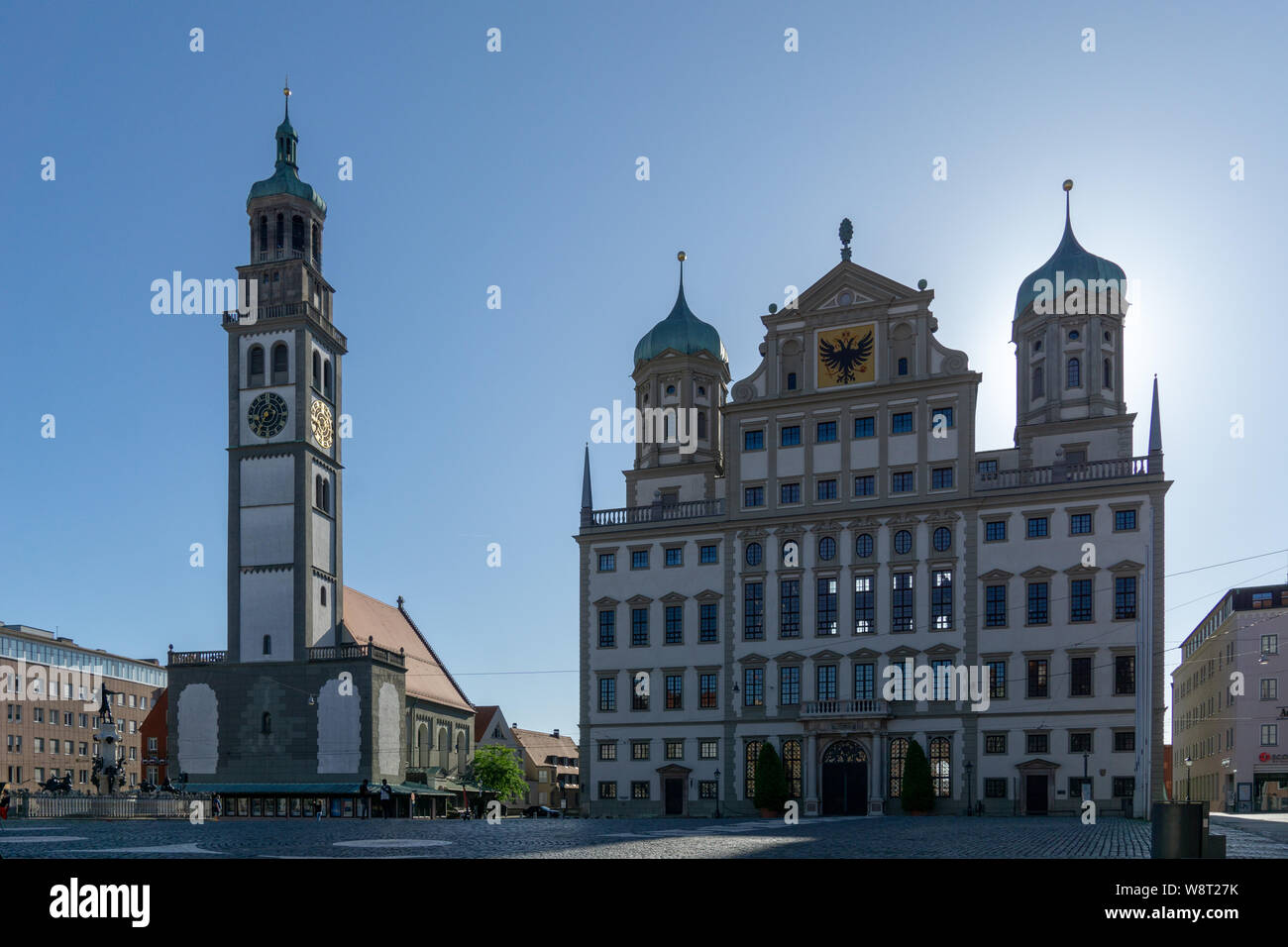 Augsburg town hall and perlach tower, unesco world heritage site Stock ...