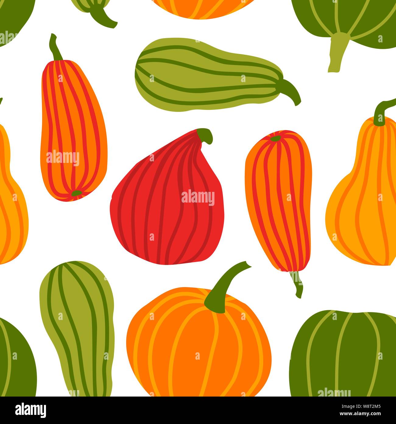 Hand draw Pumpkin Seamless Pattern in simple Doodle Style Vector ...