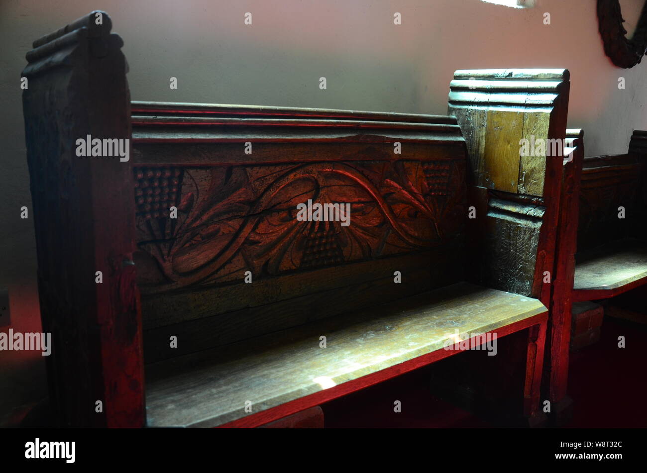 The William Brewster Pews in Scrooby Church, Nottinghamshire, England ...