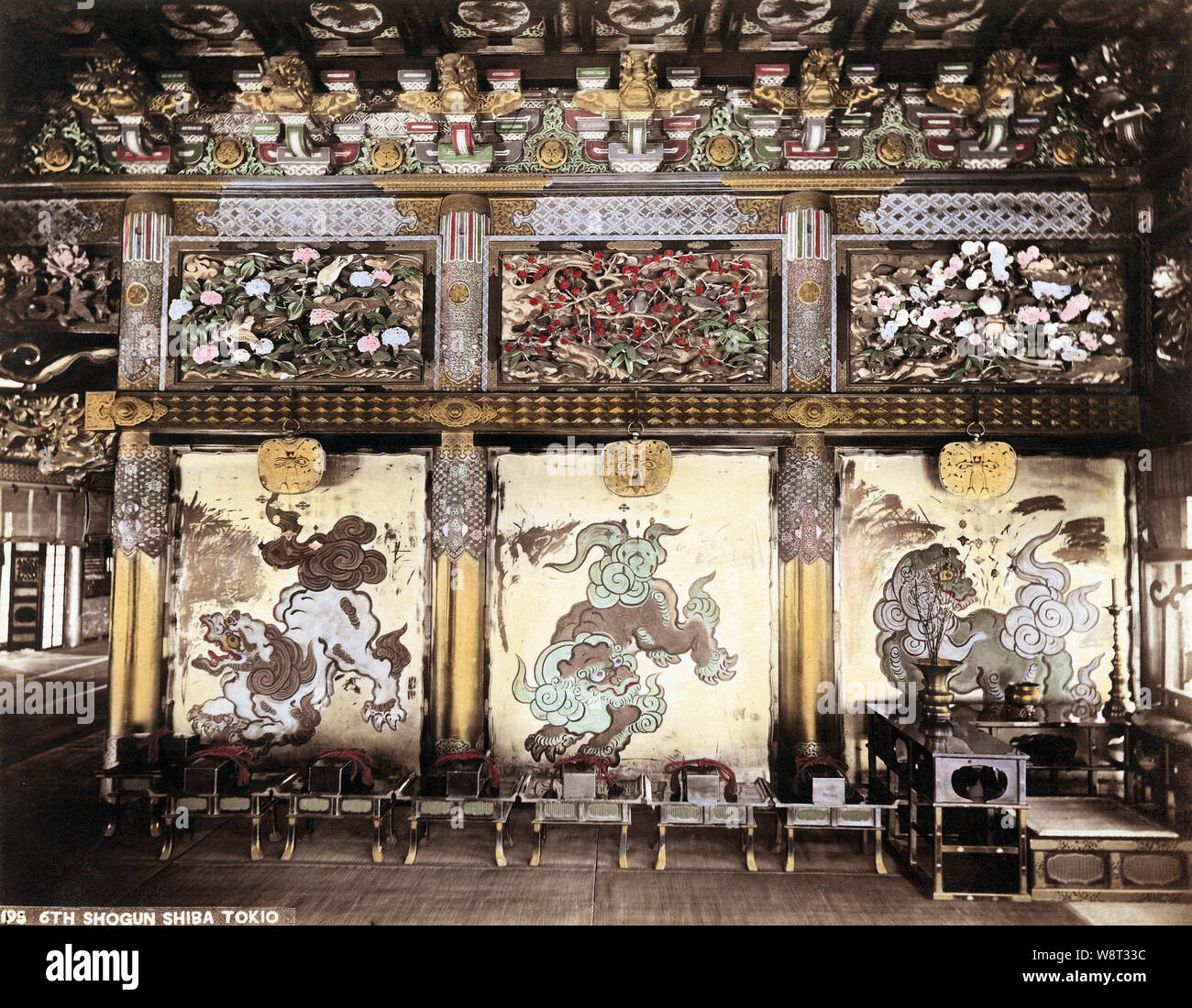 [ 1890s Japan - Interior of Zojoji Buddhist Temple, Tokyo ] — The ...