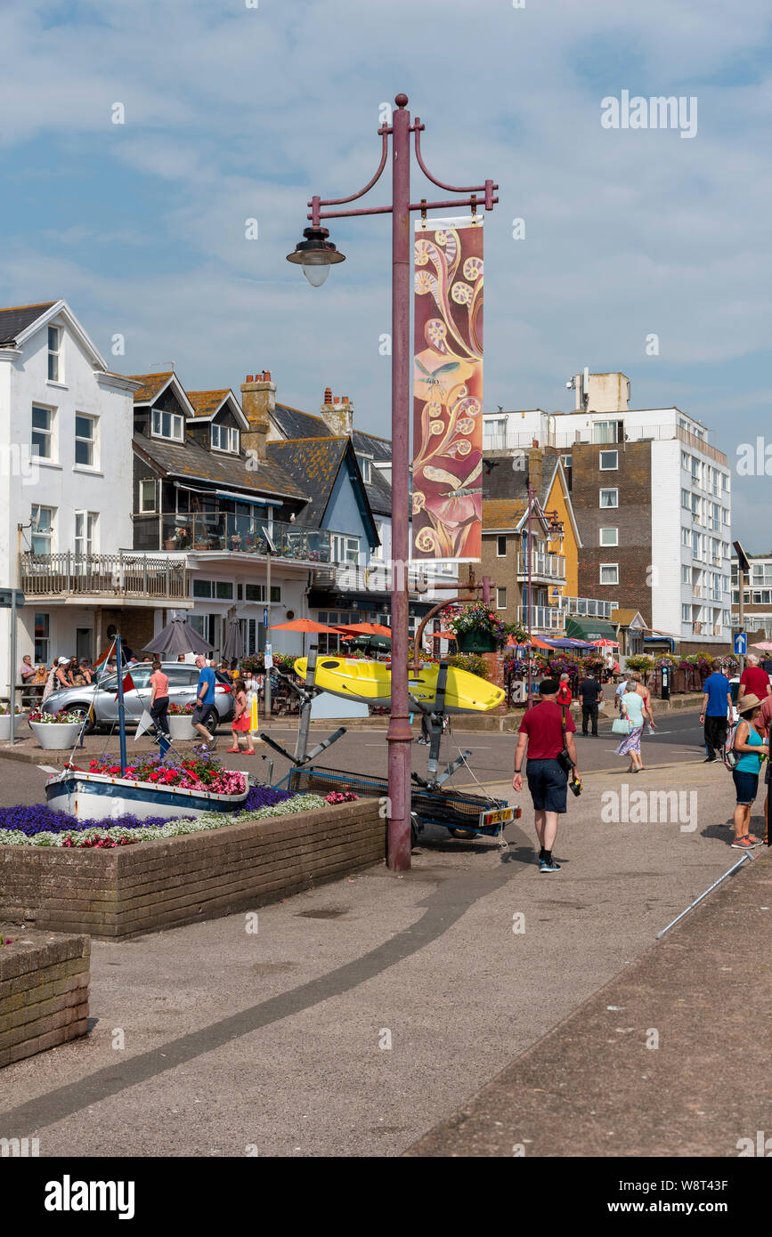 Seaton, Devon,England, UK. August 2019. The seafront of Seaton a ...