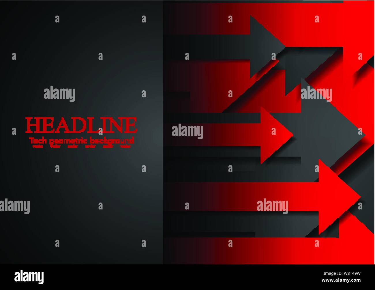 Red and black tech abstract background with arrows. Vector graphic ...