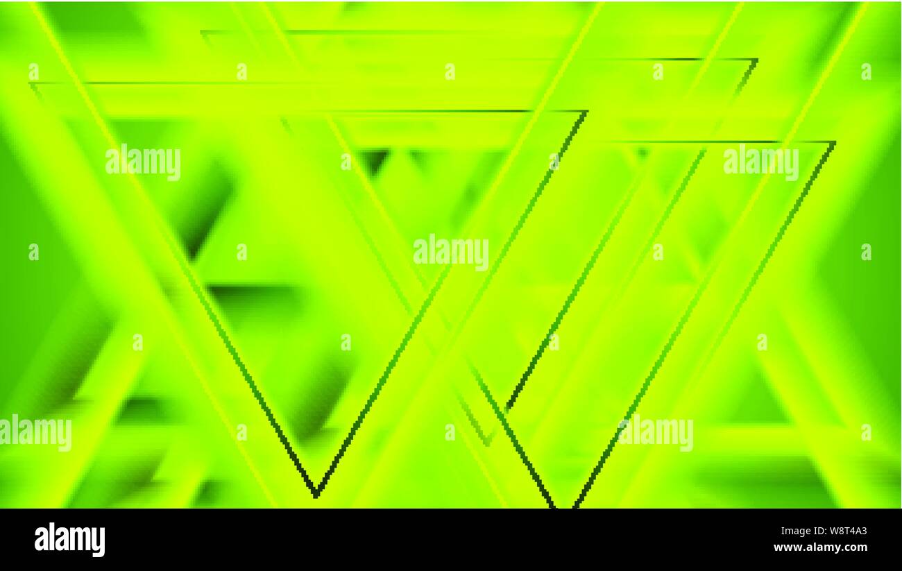 Bright green abstract triangles geometric tech background. Vector ...