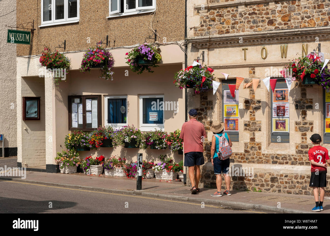 Seaton, Devon,England, UK. August 2019. The Town Hall, museum and ...