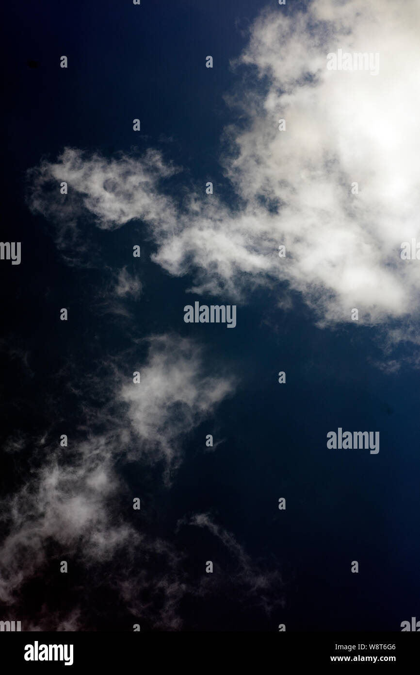 Black sky with white clouds dark mood space art in fifty megapixels ...