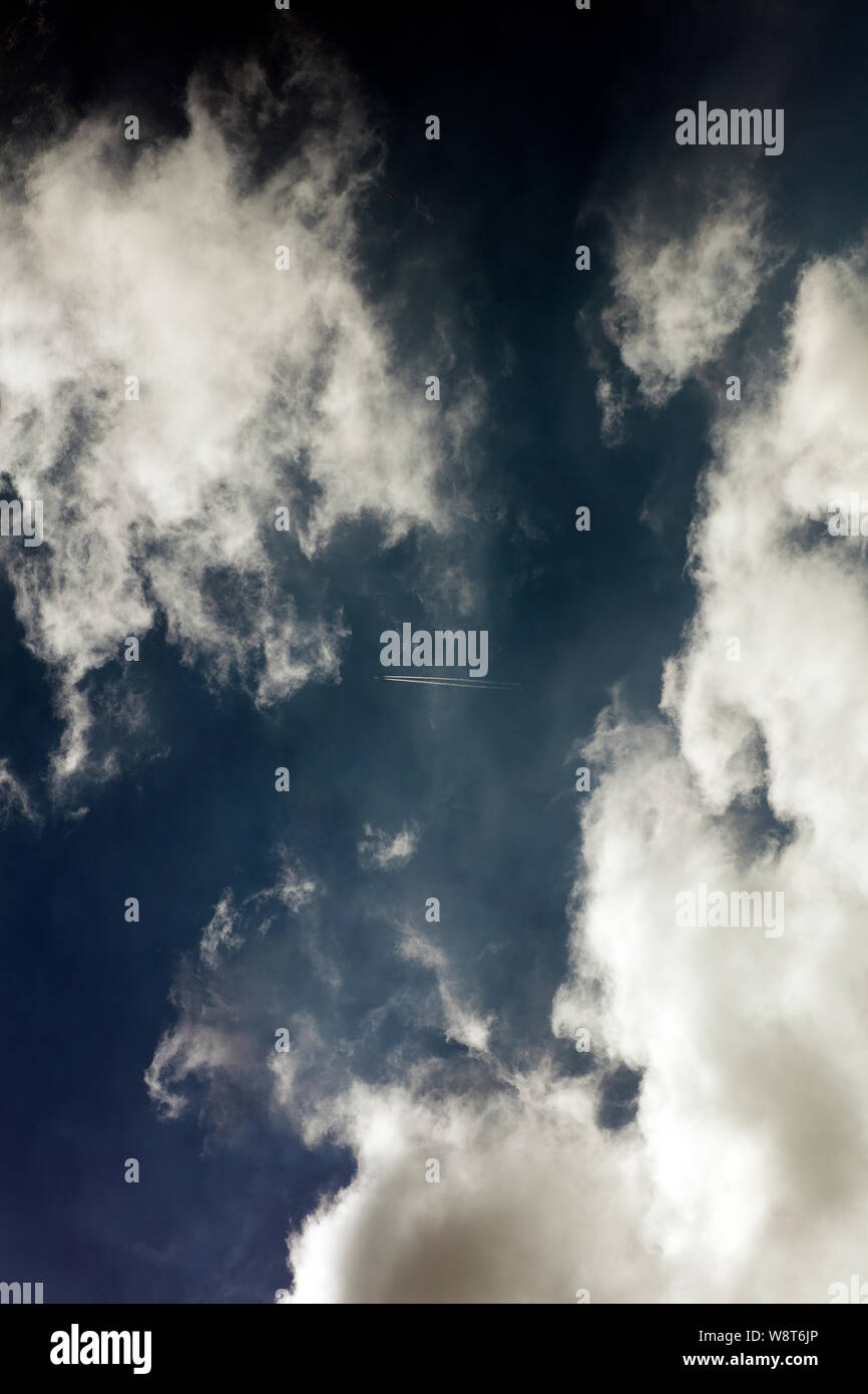 Black sky with white clouds dark mood space art in fifty megapixels ...