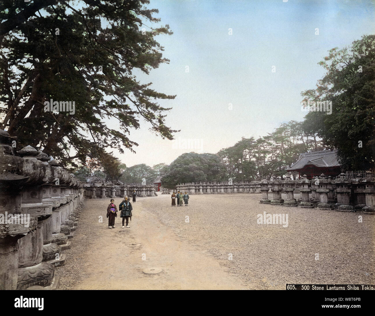 [ 1890s Japan - Stone Lanterns at Buddhist Temple, Tokyo ] — The famous ...
