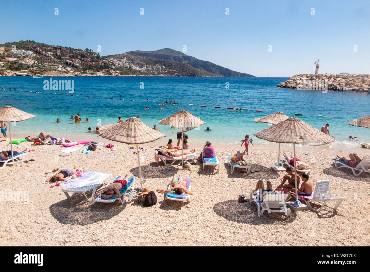 The main beach in the harbour town and popular tourist destination of ...