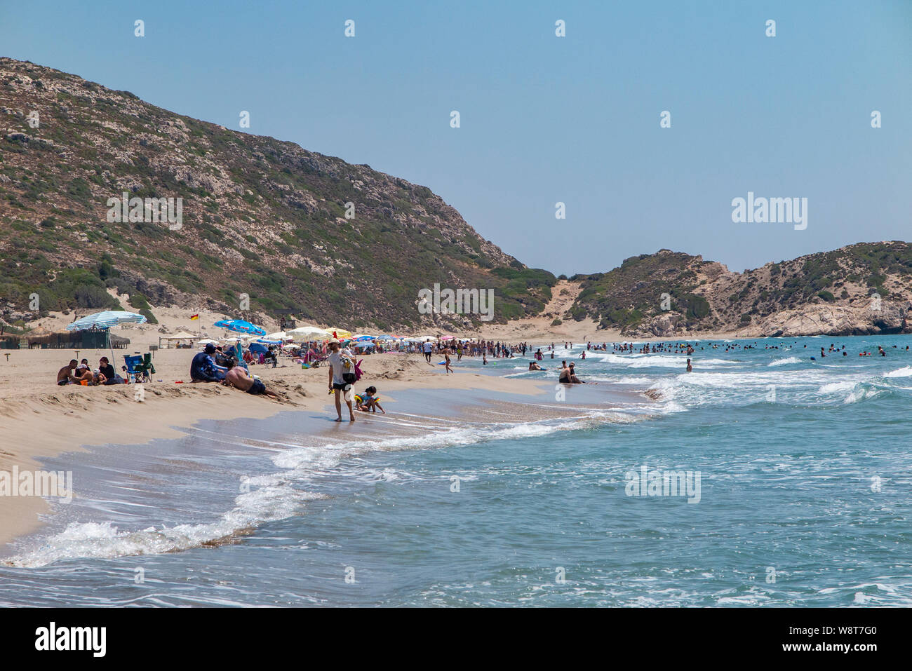 Crowds on Patara Beach in Turkey - one of the longest beaches in Turkey ...