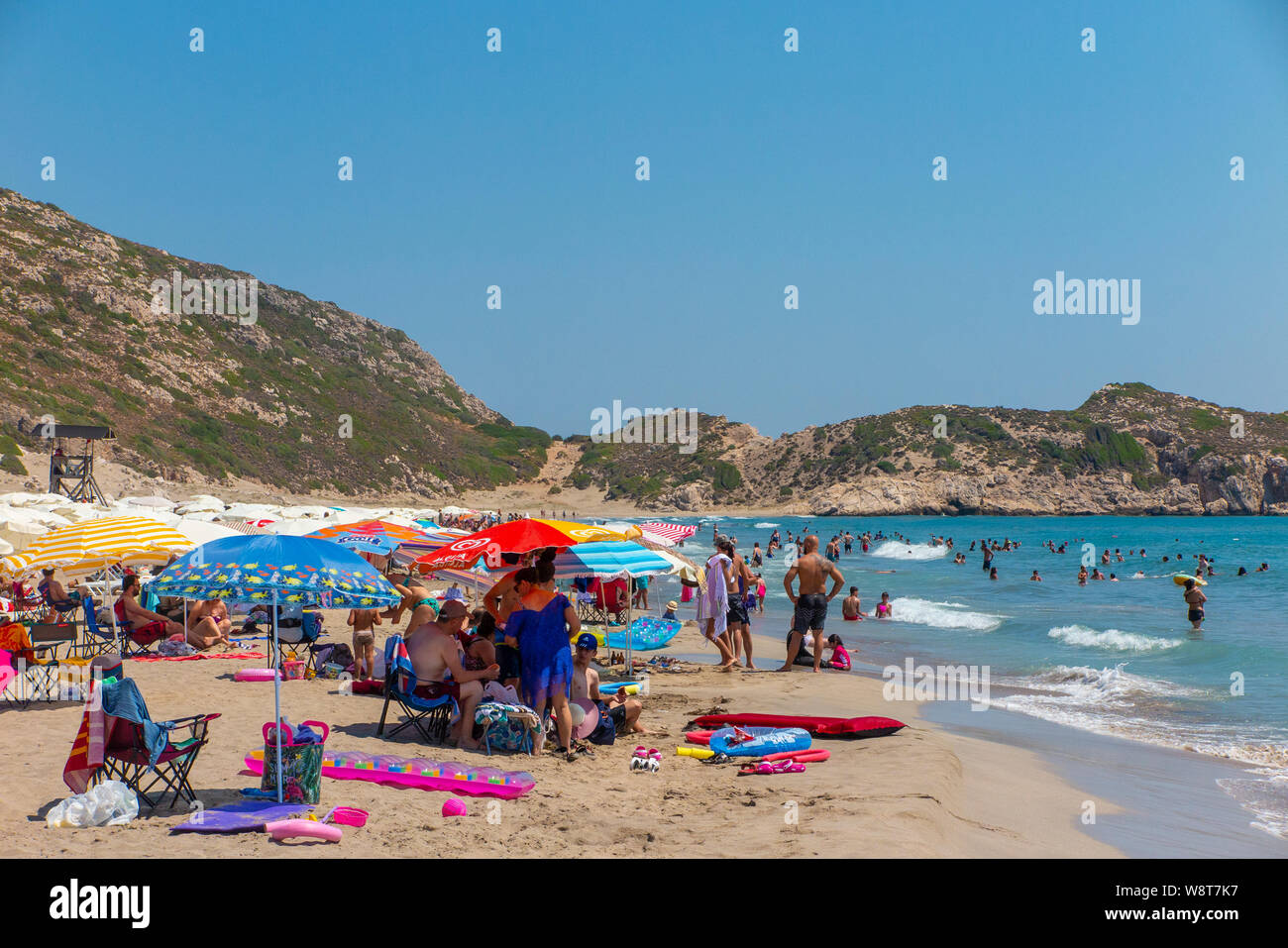 Crowds on Patara Beach in Turkey - one of the longest beaches in Turkey ...