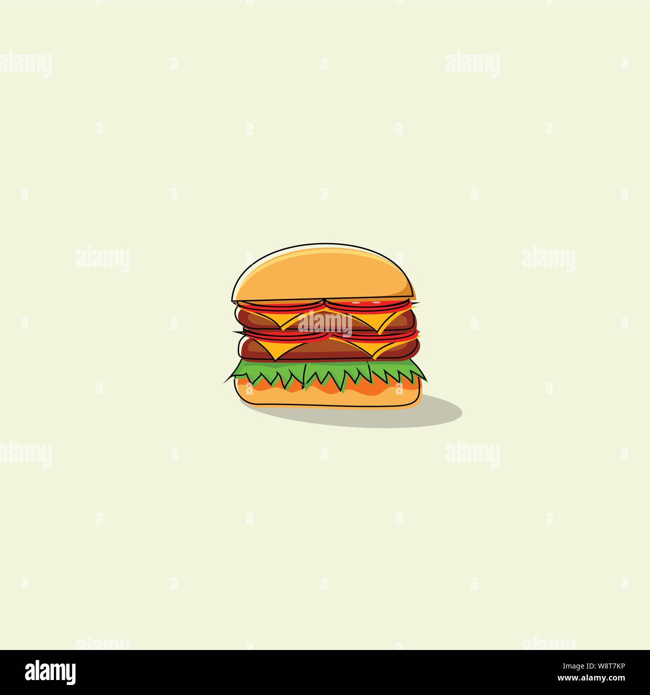 Burger Cartoon Vector with shadow effect Stock Vector Image & Art - Alamy