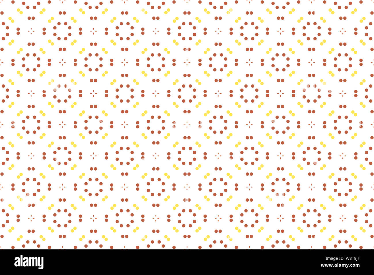 Seamless pattern. White background and four rayed stars and dots in ...