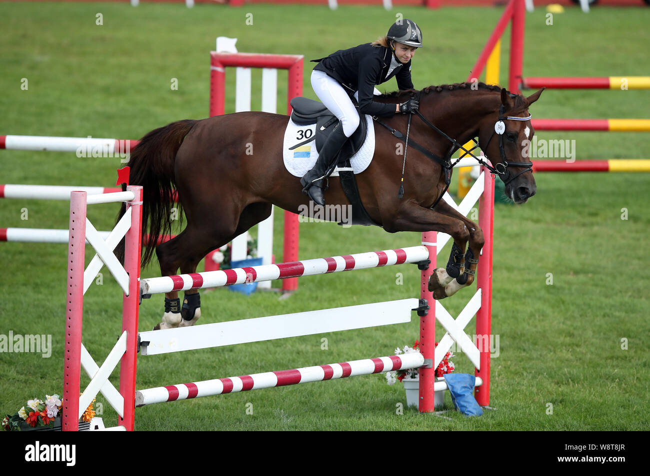 Ukraine's Valeriya Permykina during the riding discipline during women ...