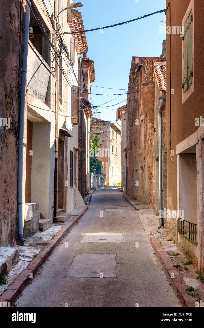 French houses in village street scene Stock Photo - Alamy