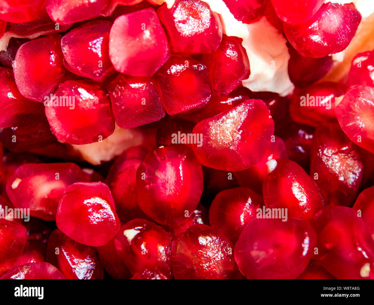 Top view closeup image of the full-frame background of Pomegranate ...