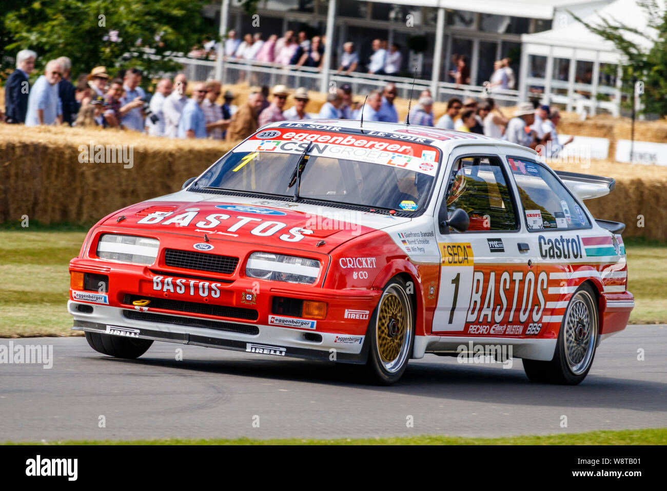 1989 Ford Sierra Cosworth RS500 WTCC racer with driver Paul Radisich at ...