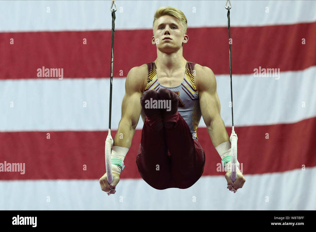 August 10, 2019: Gymnast Shane Wiskus competes during day two of the ...