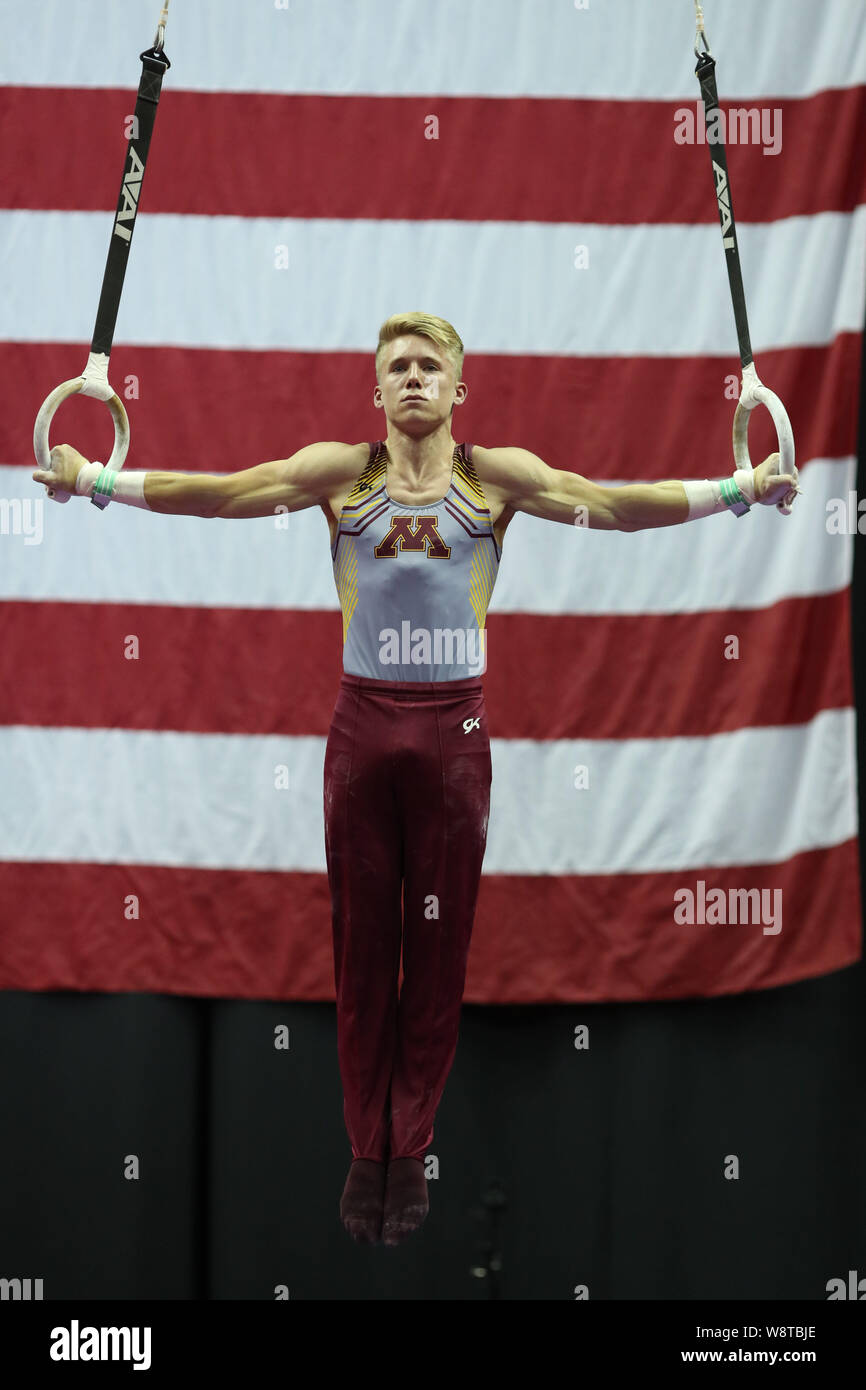 August 10, 2019: Gymnast Shane Wiskus competes during day two of the ...