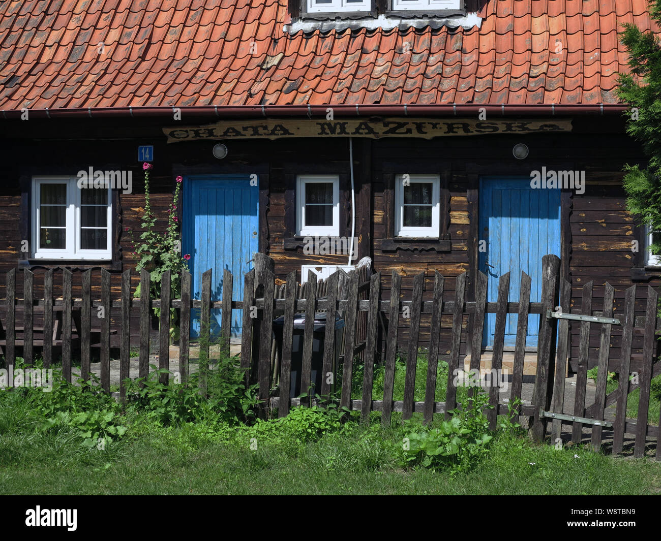 Historic wooden house in the Polish Masuria (former East Prussia ...