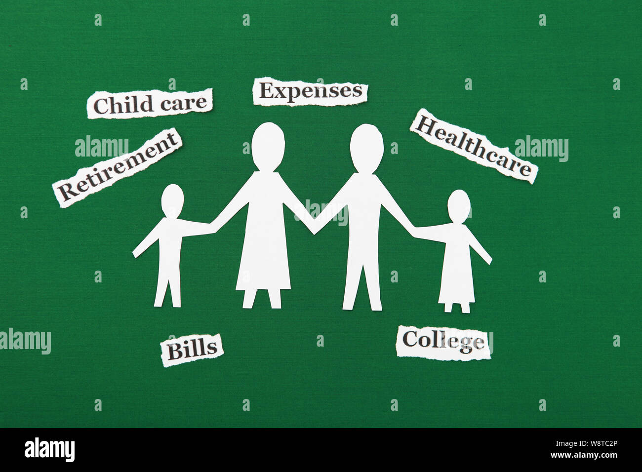 Family paper chain with assorted labels Stock Photo - Alamy