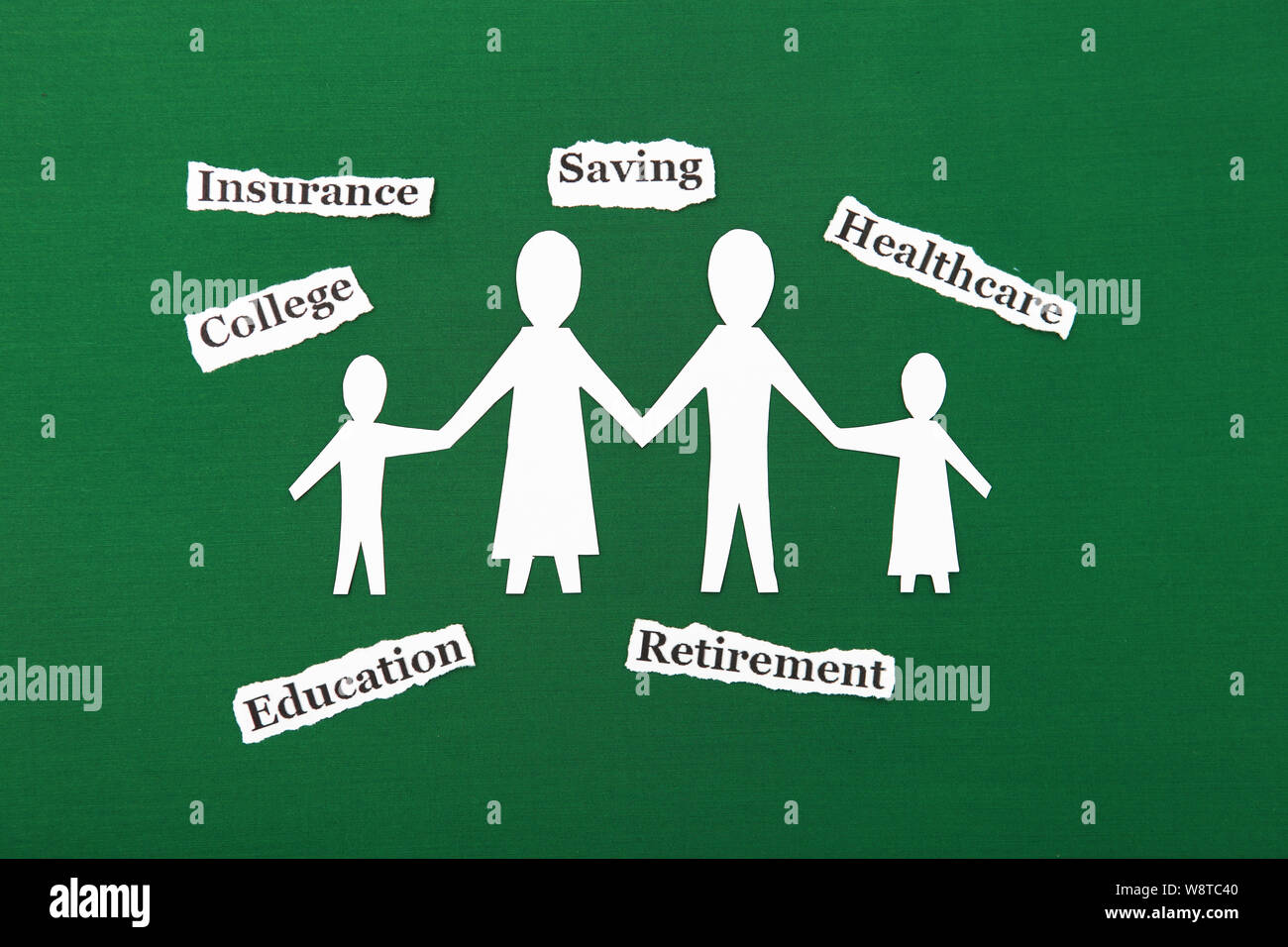 Family paper chain with assorted labels Stock Photo - Alamy