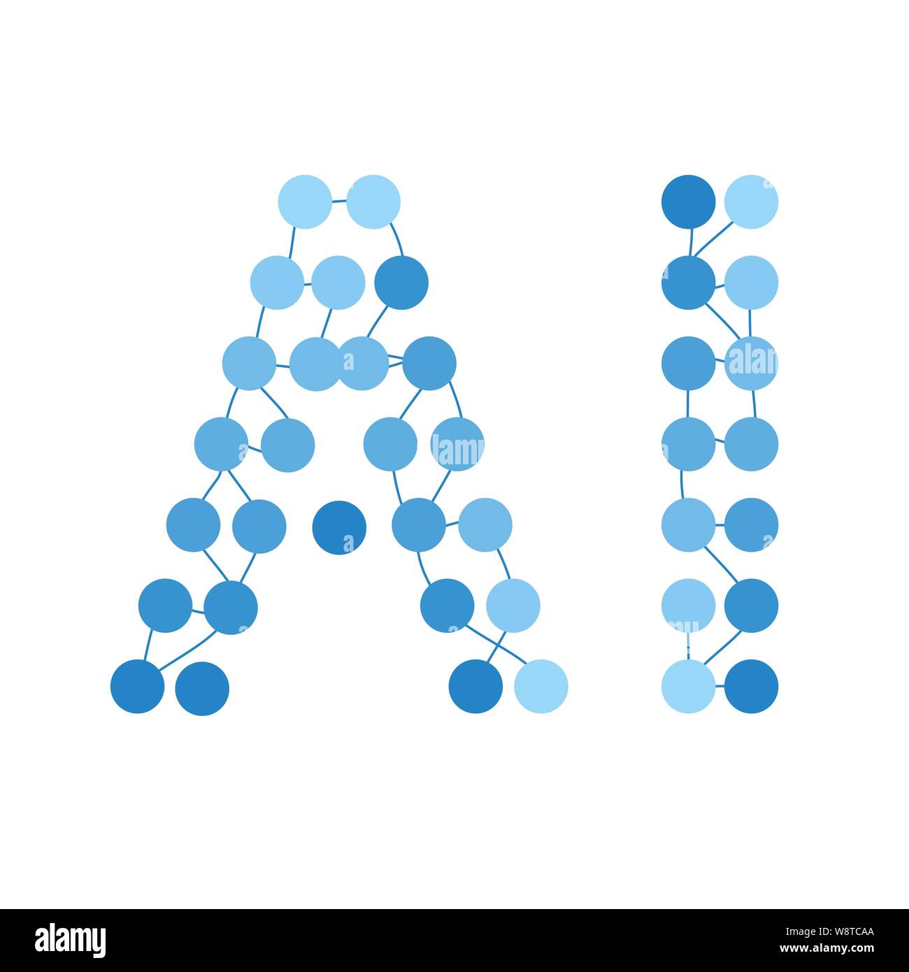 Deep learning artificial neural network that form capital letters AI ...