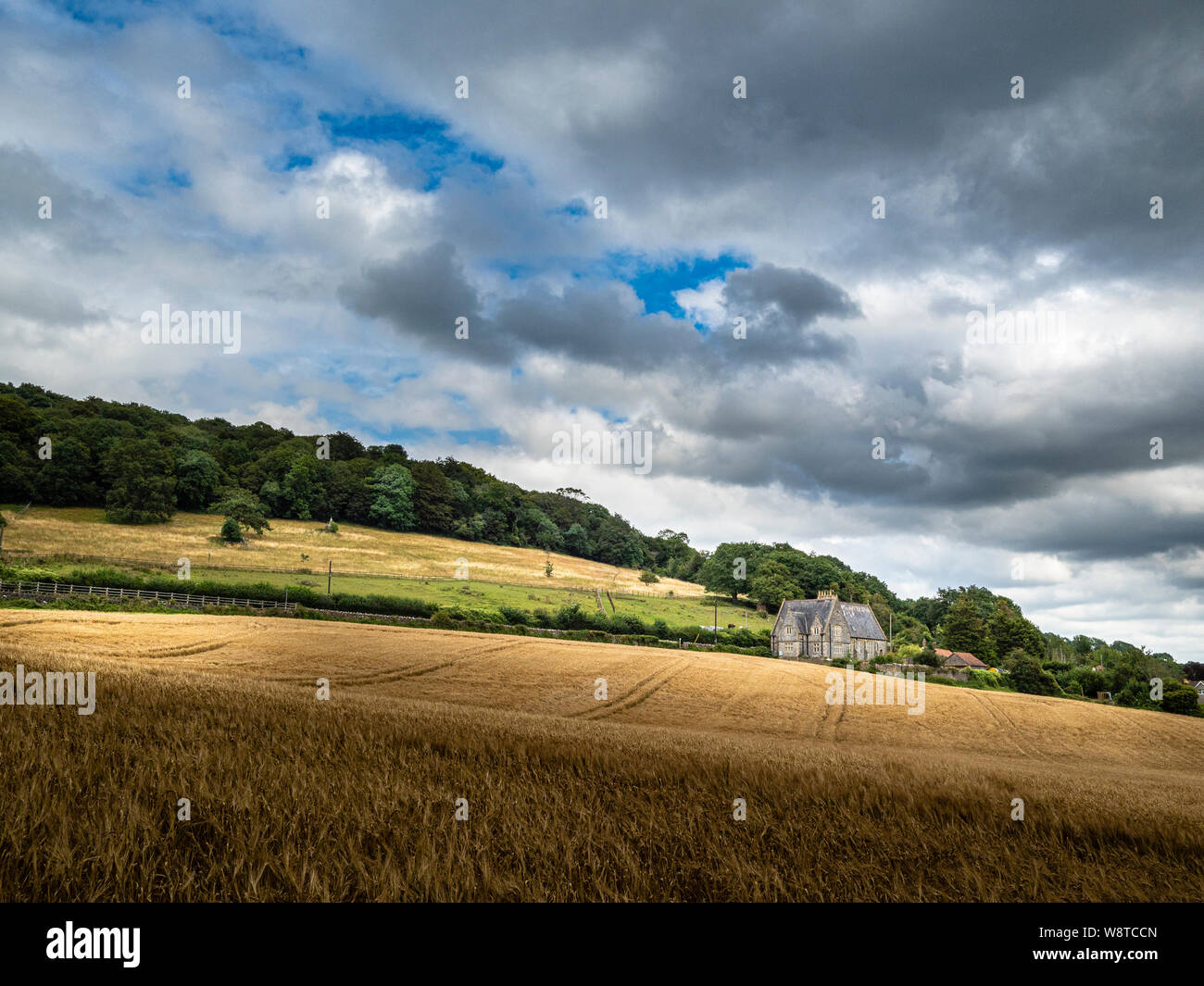 The old school building in Wraxall, North Somerset, England on a day of ...