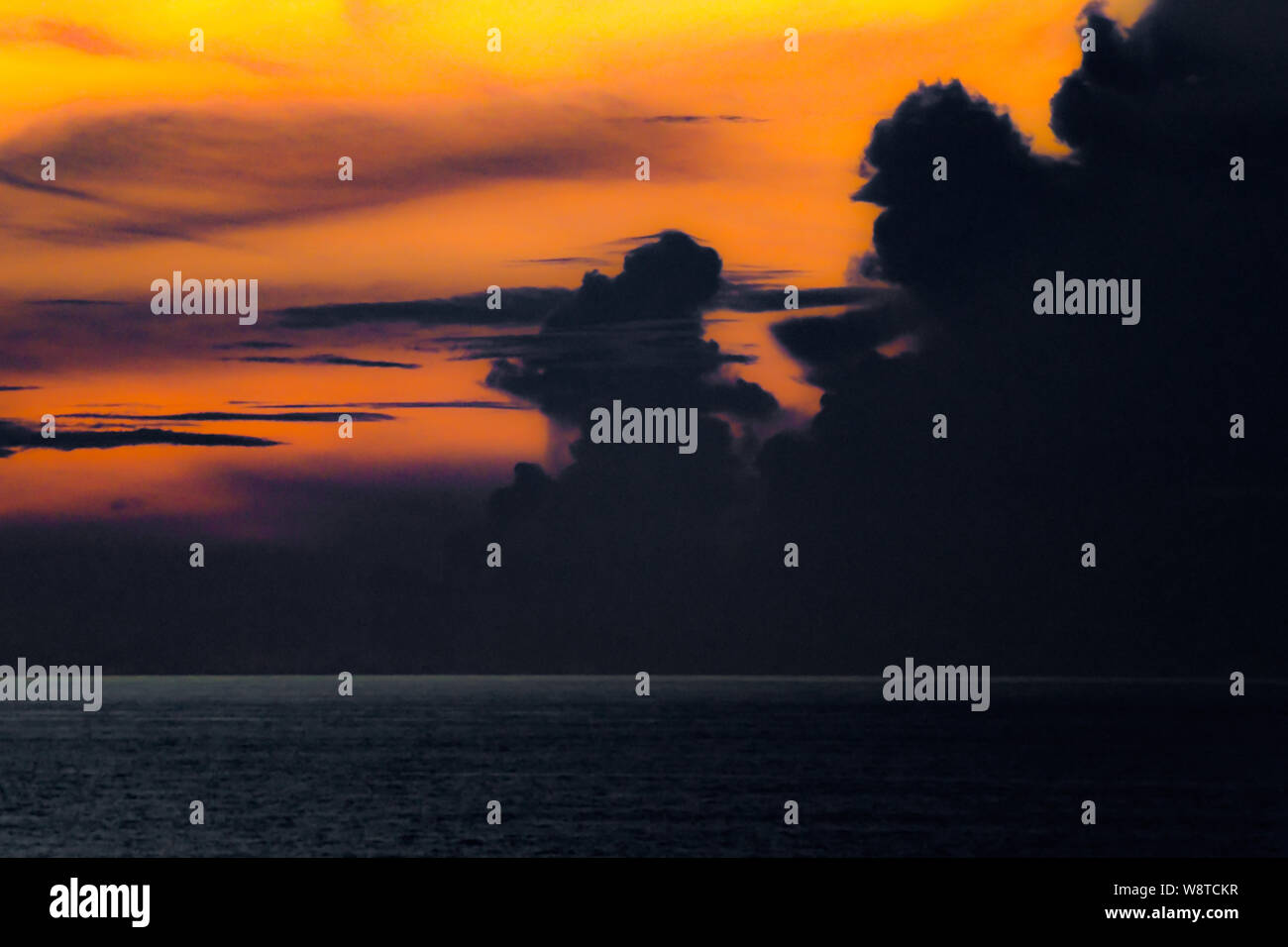 Caribbean sunset - tropical dramatic sunset south of Bermuda - colorful ...