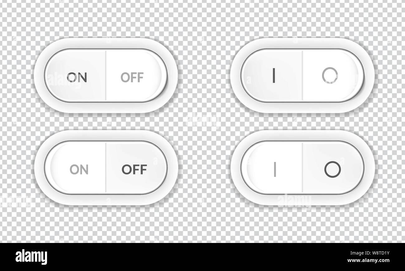 Set of realistic power switch buttons. Can be used as web design ...