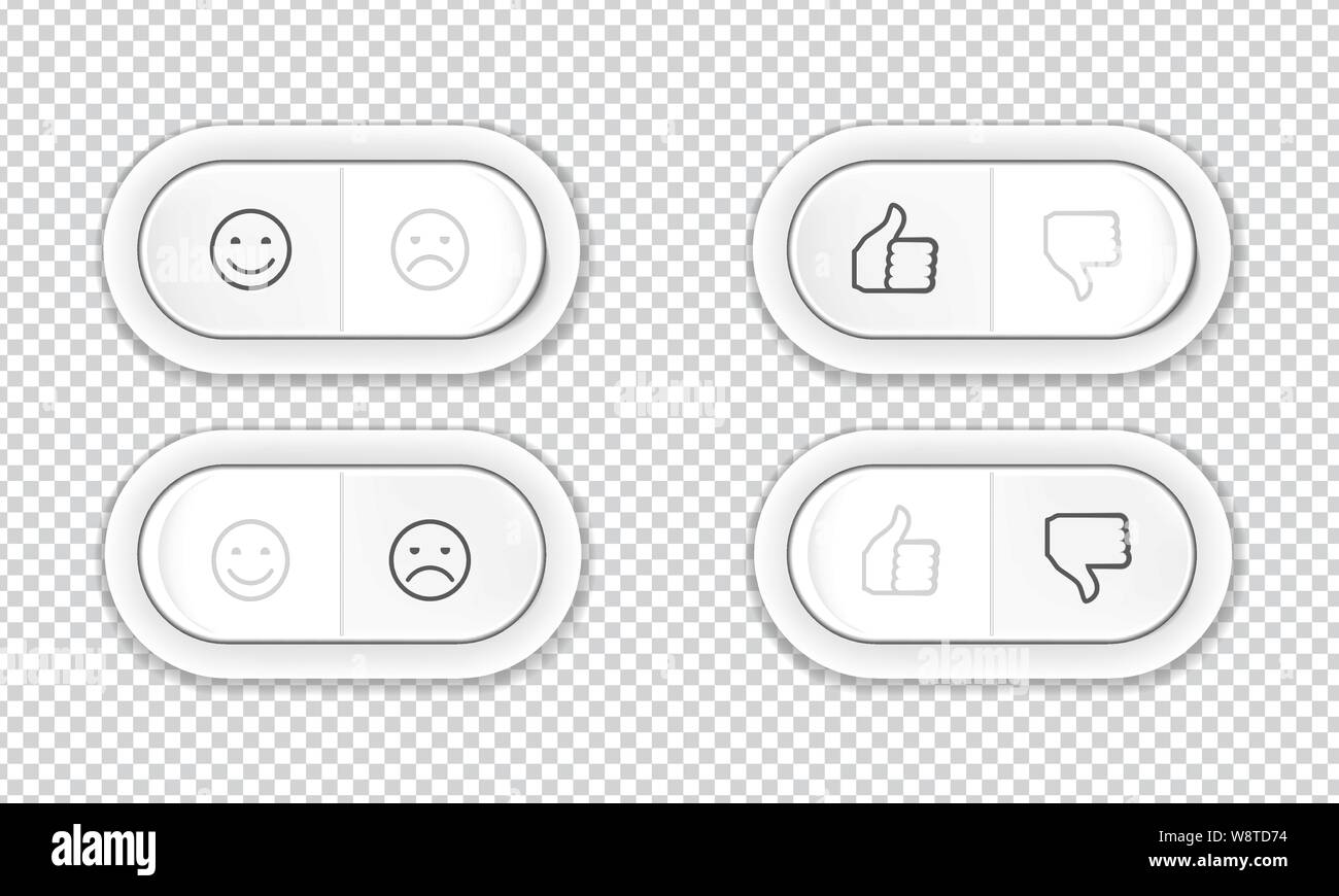 Set of buttons with smiles and like and dislike. Can be used in social poll or social networks ...