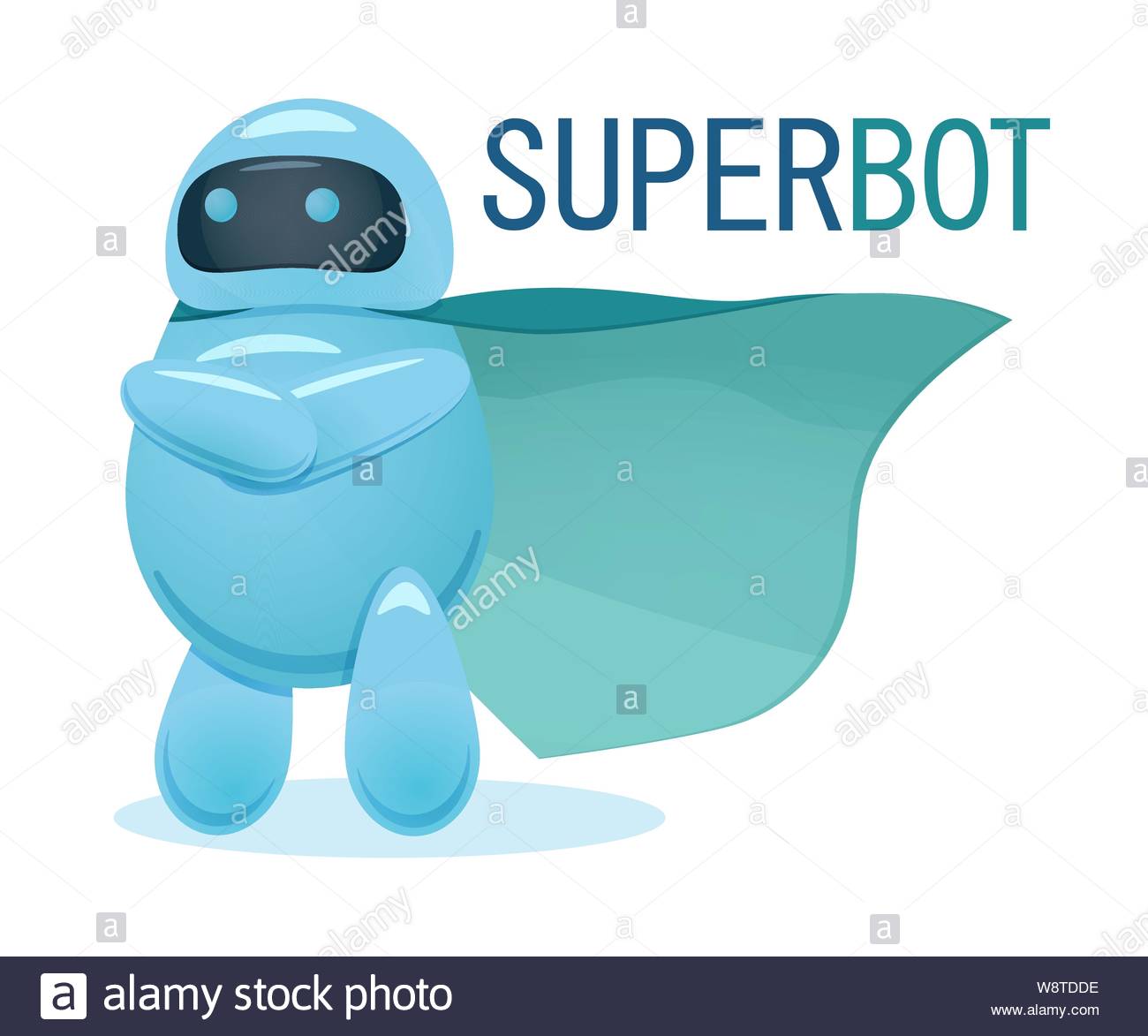 Cartoon Illustration Super Computer Hero High Resolution Stock ...